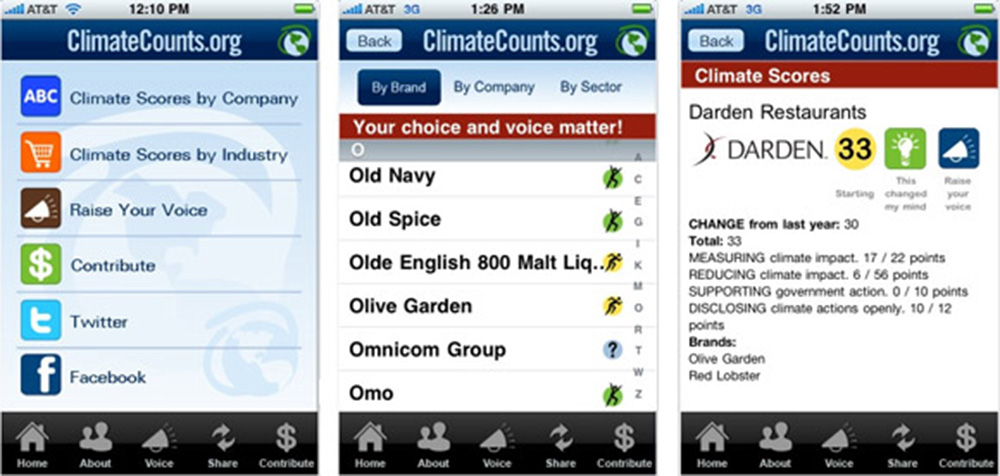 iPhone app Climate Counts Helps Shoppers Choose Environmentally ...